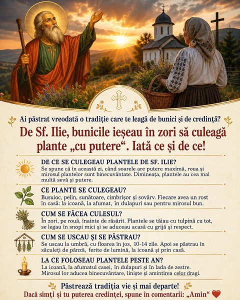 De Sf. Ilie, bunicile ieșeau în zori să culeagă plante „cu putere ...