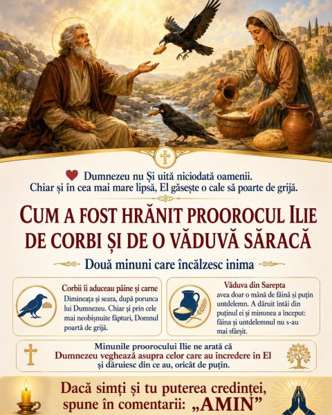 Cum a fost hrănit proorocul Ilie de corbi și de o văduvă săracă. Două ...